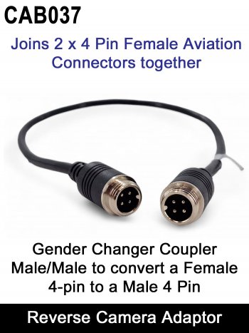 Reversing Cameras UK Ltd > Adaptors and Leads > Male to Male 4 pin ...