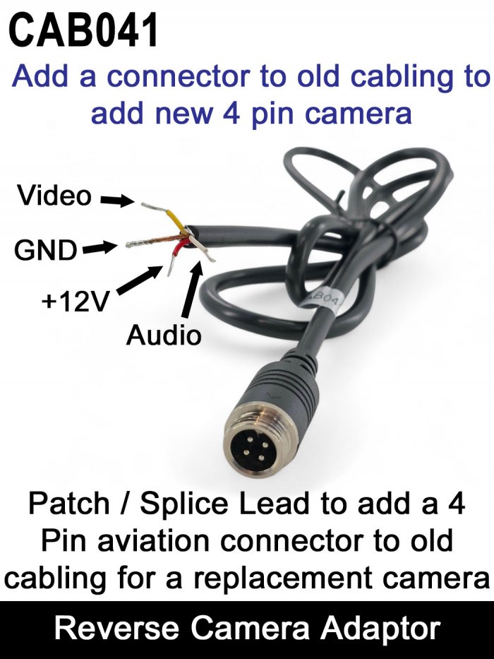 Reversing Cameras UK Ltd > Adaptors and Leads > Patch Lead - Male 4 Pin ...