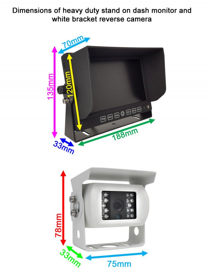Reversing Cameras UK Ltd > 7" Heavy Duty Monitor Reversing Camera Kits ...